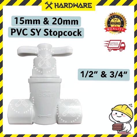 15mm And 20mm Pvc Sy Stopcocknon Threadpvc Stop Cockstopcock Plastic