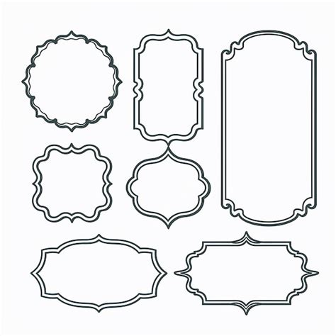 Premium Vector A Collection Of Decorative Ornate Frame Shapes There Are Seven Distinct Frames