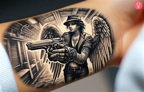 Gang Gun Tattoos Heavily Tattooed Gang Member With Gucci Inked On