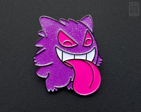 Glitter Gengar Pin Enamel Metal Pin Cute Pokemon Gen Etsy