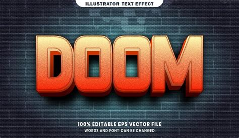 Premium Vector Doom 3d Editable Text Style Effect Premium Vector Doom 3d Editable Text Style Effect