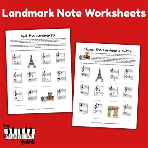 French Landmark Notes Pack By The Playful Piano Tpt