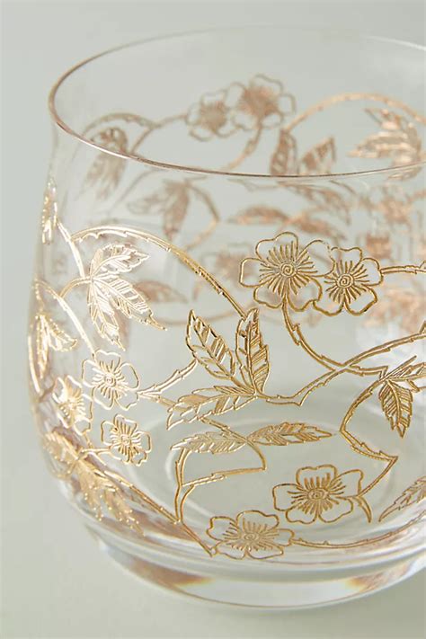 Fiorella Stemless Wine Glasses Set Of 4 Anthropologie