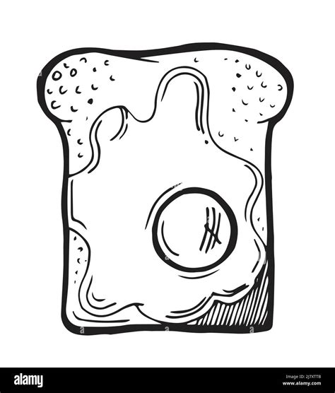 Piece Of Bread With Scrambled Eggs Ready Dish Food Delicious Hand