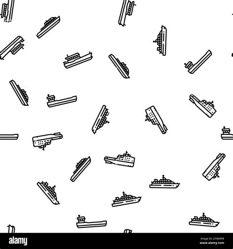 Ship Cargo Maritime Navigation Seamless Pattern Vector Stock Vector