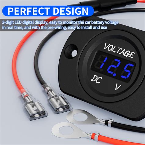 Dc 8 48v Waterproof Car Led Digital Display Voltmeter Panel With Termi