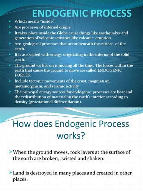 Endogenic Processes Report Pdf Rock Geology Fault Geology