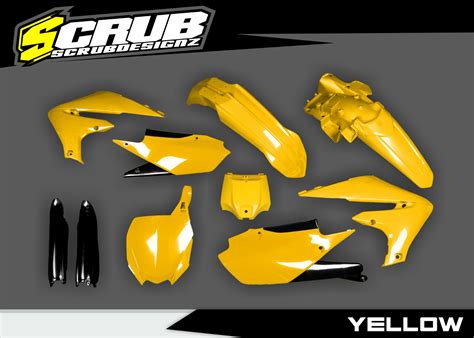 Yamaha Yz450f 2018 2019 2020 2021 2022 Plastics Kit Fork Guards Yellow