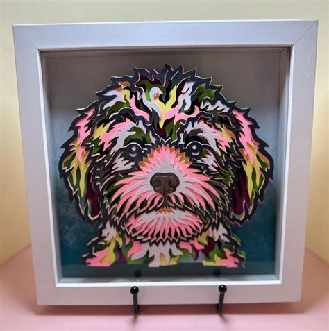 Cavapoo Shadowbox Layered Art Cavapoo Framed Art 3d Layered Papercut Art Etsy