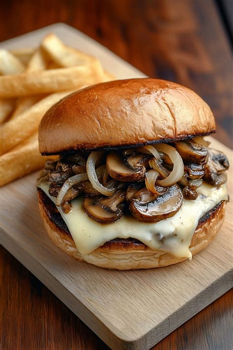 Mushroom Swiss Burger Insanely Good