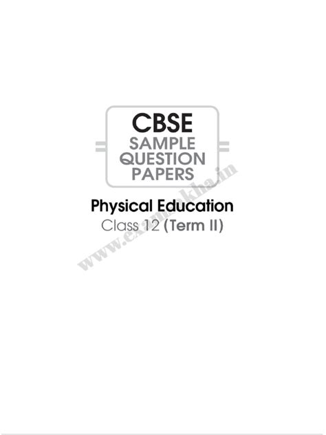 Physical Education Arihant Class 12 Term 2 Sample Papers Pdf Pdf