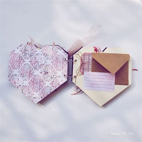 Scrapbook Trái Tim Album Ảnh Handmade Hình Trái Tim Độc Đáo
