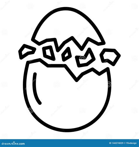 Eggshell Crack Icon Outline Style Stock Vector Illustration Of