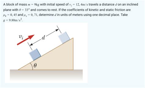 [solved] a block of mass m 9kg with initial spee solutioninn