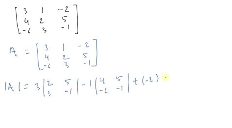 Solved Find The Determinant Of The Matrix [ 3 1 2 4 2 5 6 3 1 ]