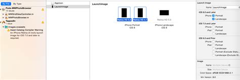Ios Xcode Ios7 Asset Catalog Warning Only Supporting Ios8 Stack Overflow