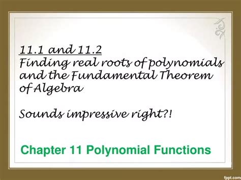 Ppt Chapter 11 Polynomial Functions Powerpoint Presentation Free