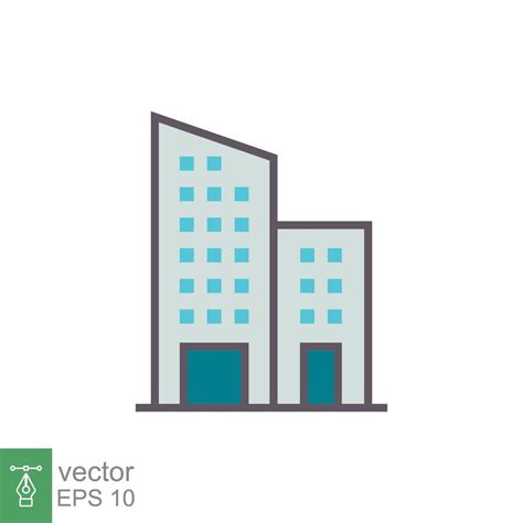 Edificio Icono Sencillo Plano Estilo Empresa Oficina Moderno Departamento Hogar Rascacielos