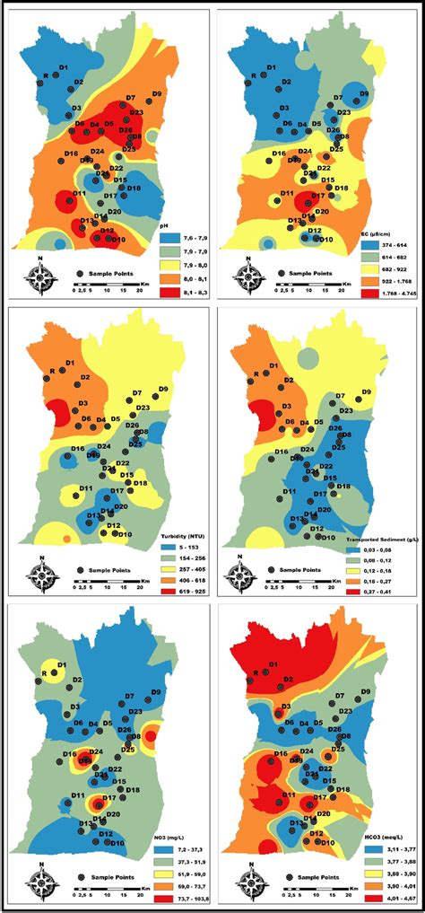 Spatial Distribution Maps Of The Month In Which The Drainage Water