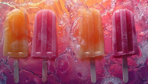 Popsicle Splash In Pink And Orange Premium Ai Generated Image