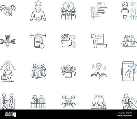 Agency Team Line Icons Collection Collaboration Synergy Trust