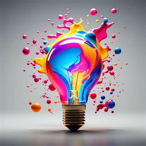Vibrant Liquid Splash In 3d Bulb Captivating Colors On Solid