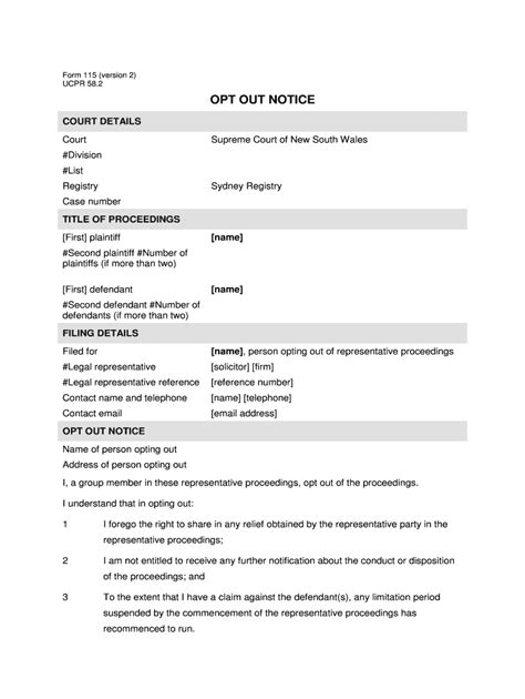 Fillable Online Opt Out Notice Ucpr Forms Fax Email Print Pdffiller