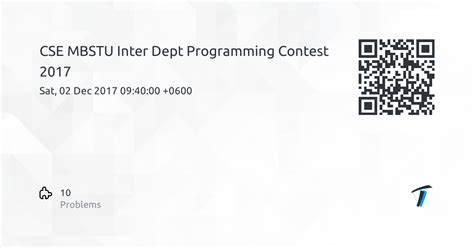Cse Mbstu Inter Dept Programming Contest 2017 Toph