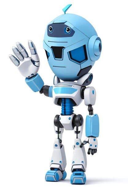 Premium Photo Cute Blue Robot Finger Pointing 3d Rendering