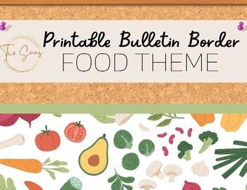 Food Themed Bulletin Border Printable Bulletin Board Pdf By Two