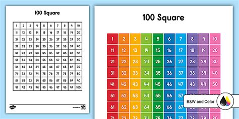 One Hundred 100 Chart Teaching Resources Twinkl