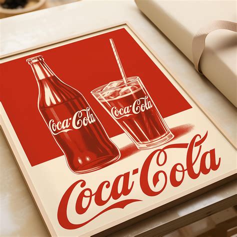 Vintage Coca Cola Poster Retro Kitchen Decor Classic Coke