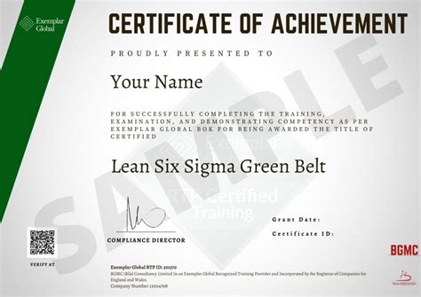 Lean Six Sigma Green Belt Bgmc Exemplar Global Accredited Examination