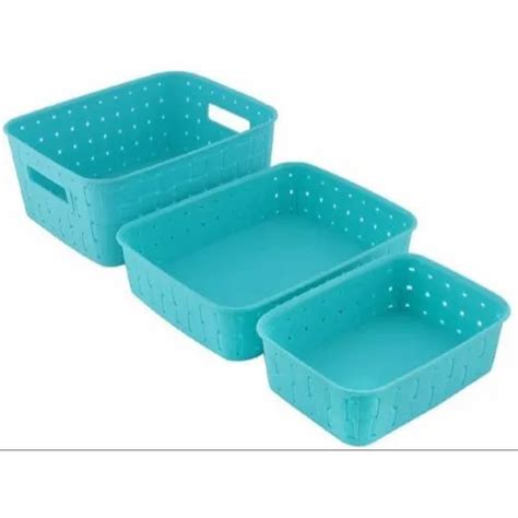 Sky Blue Plastic Kitchen Storage Baskets At ₹ 96 In Rajkot Id