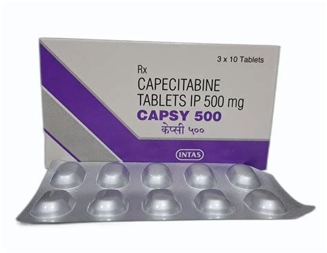 Capsy 500 Capecitabine Tablets Ip 500mg At Rs 440stripe Capecitabine