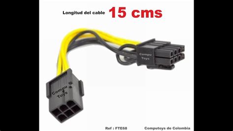 Fte68 Conversor De Conector De Poder De 6 A 8 Pines Para Tarjetas De