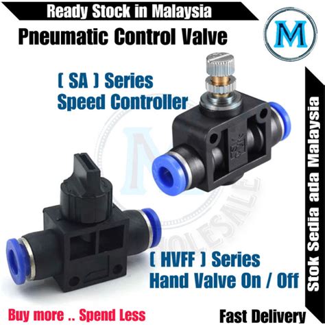 Sa And Hvff Pneumatic Flow Control And Hand On Off Valve Type Air Fitting Speed Controllerair
