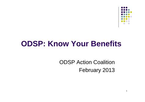 Pdf Odsp Know Your Benefits Know Your Benefits · Overview