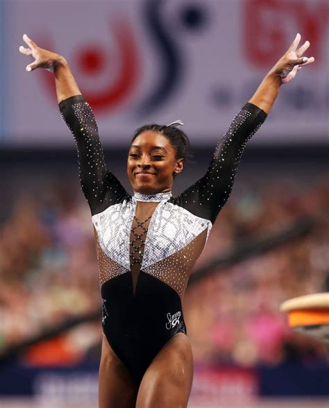 Simone Biles Rhinestone Goat On Leotard Simone Biles On Bedazzled Goat The Idea Was To Hit