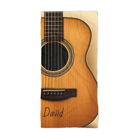 Personalized Music Beach Towel Custom Name Guitar Towel Music Lover