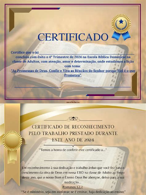 Certificados Diversos Ebd Fundamental Pdf