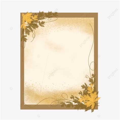 Border With Maple Leaf Decoration And Gold Color Fall Border Leaves