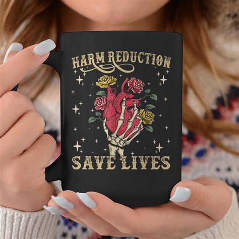 Harm Reduction Save Lives Skeleton Coffee Mug Mazezy