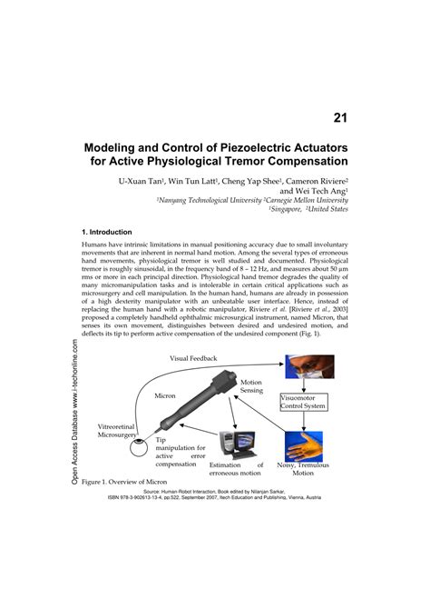 Pdf Modeling And Control Of Piezoelectric Actuators For Active