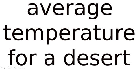 Average Temperature For A Desert