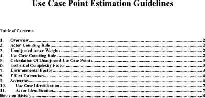 Word Template: Use Case Point Estimation Guidelines (8-page Word document) | Flevy