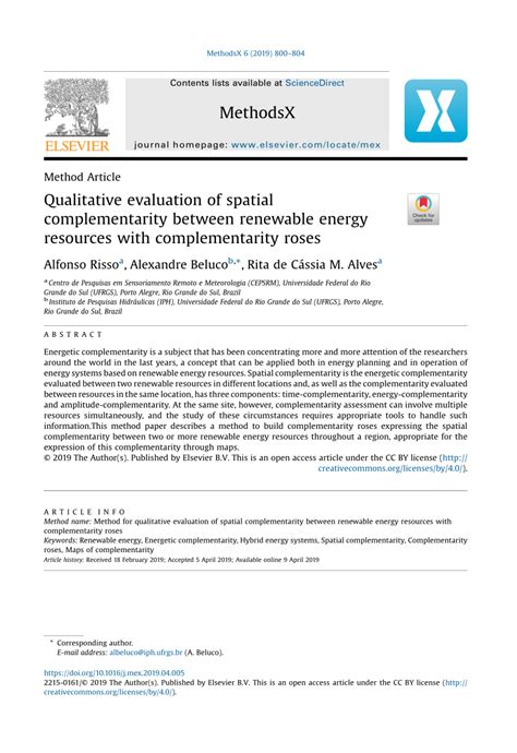 Pdf Qualitative Evaluation Of Spatial Complementarity Between Renewable Energy Resources With