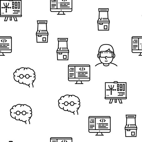 Geek Nerd And Gamer Vector Seamless Pattern Vector Art At Vecteezy
