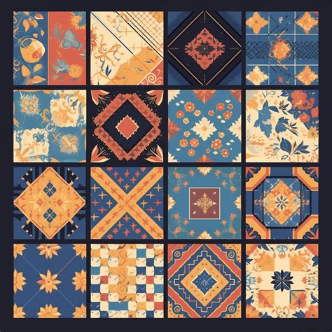 Eclectic Patterns Mixing Various Styles Premium Ai Generated Vector