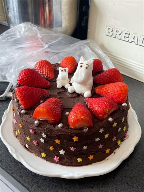 Moomin Cake With Strawberry Toppings